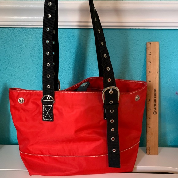 Bags | Red Nylon Bag | Poshmark